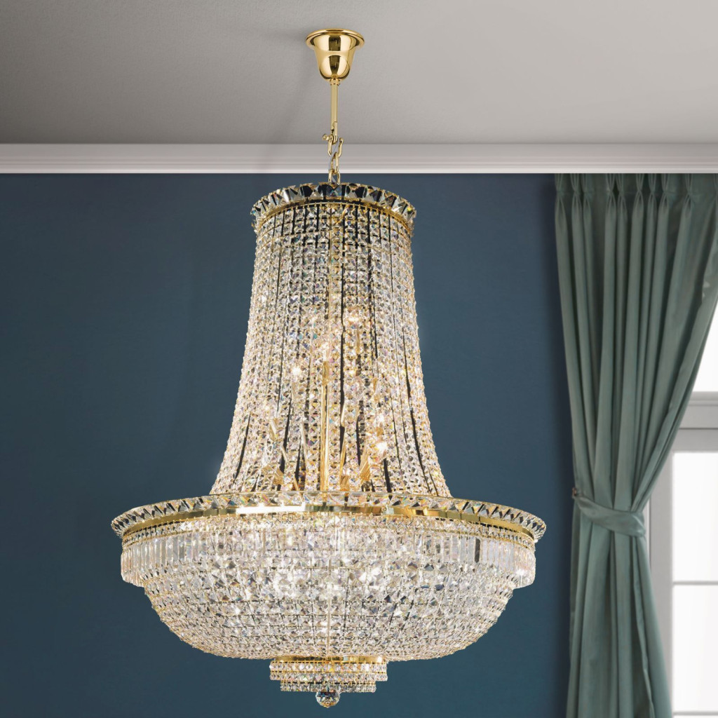 AMBASSADOR 120 cm kristálycsillár – 24 karátos arany prémium luxus